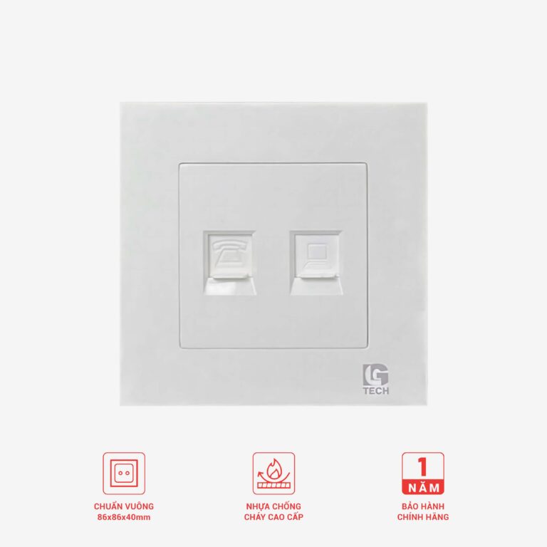 Ổ cắm điện thoại và mạng LAN Cat 6 LG-F21-057 | Technology For Life